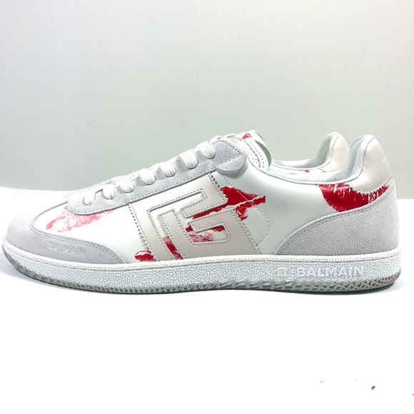 Balmain | Shoes | Balmain Men Swan Low Top Logo Sneakers Leather Suede ...